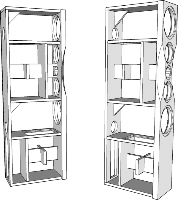 3 ways d´appolito floorstanding speaker | Fully active with Hypex FA123
